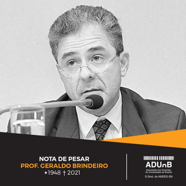 Nota de pesar: Geraldo Brindeiro - ADUnB